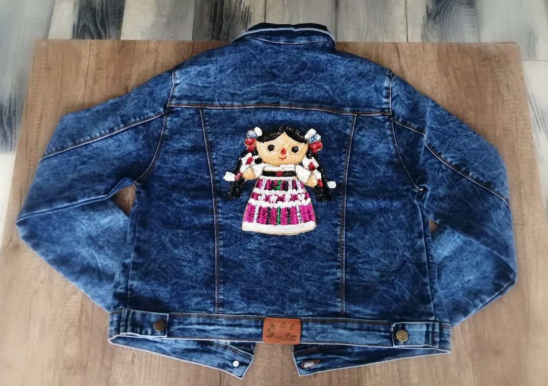 Mexican Jean Jacket. Mexican Artisanal Denim Jacket, Mexican ...
