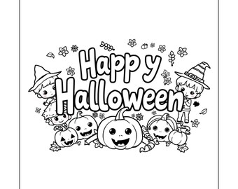 30 Cute Halloween Coloring Pages for Kids, Ghost and Pumpkins Coloring ...