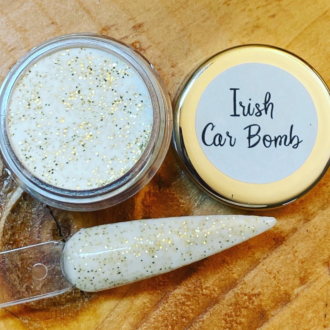 Irish Car Bomb 57 White & Gold Glitter Dip Powder - Etsy