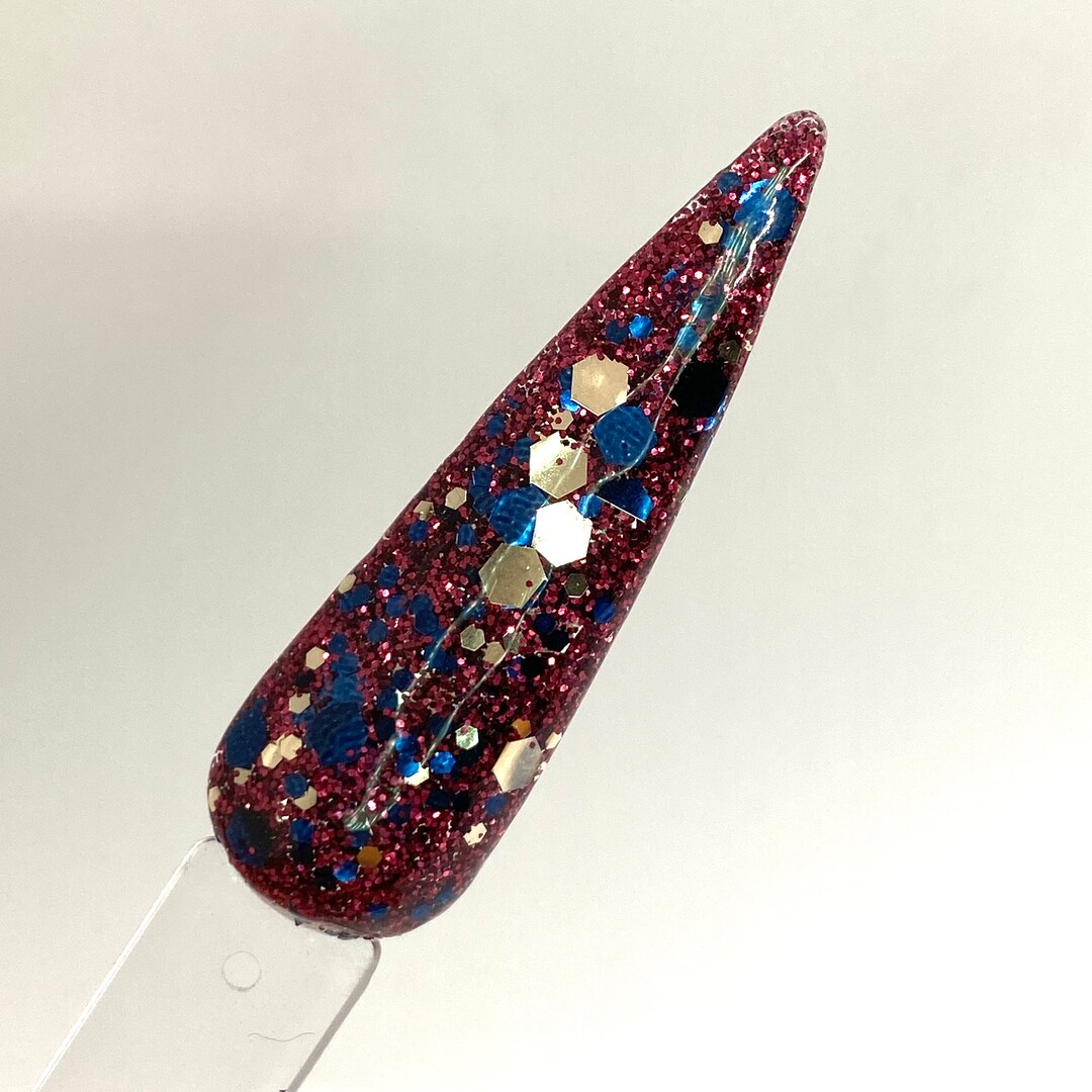 Glory 94 Red Blue & Gold Glitter Dip powder - Etsy España