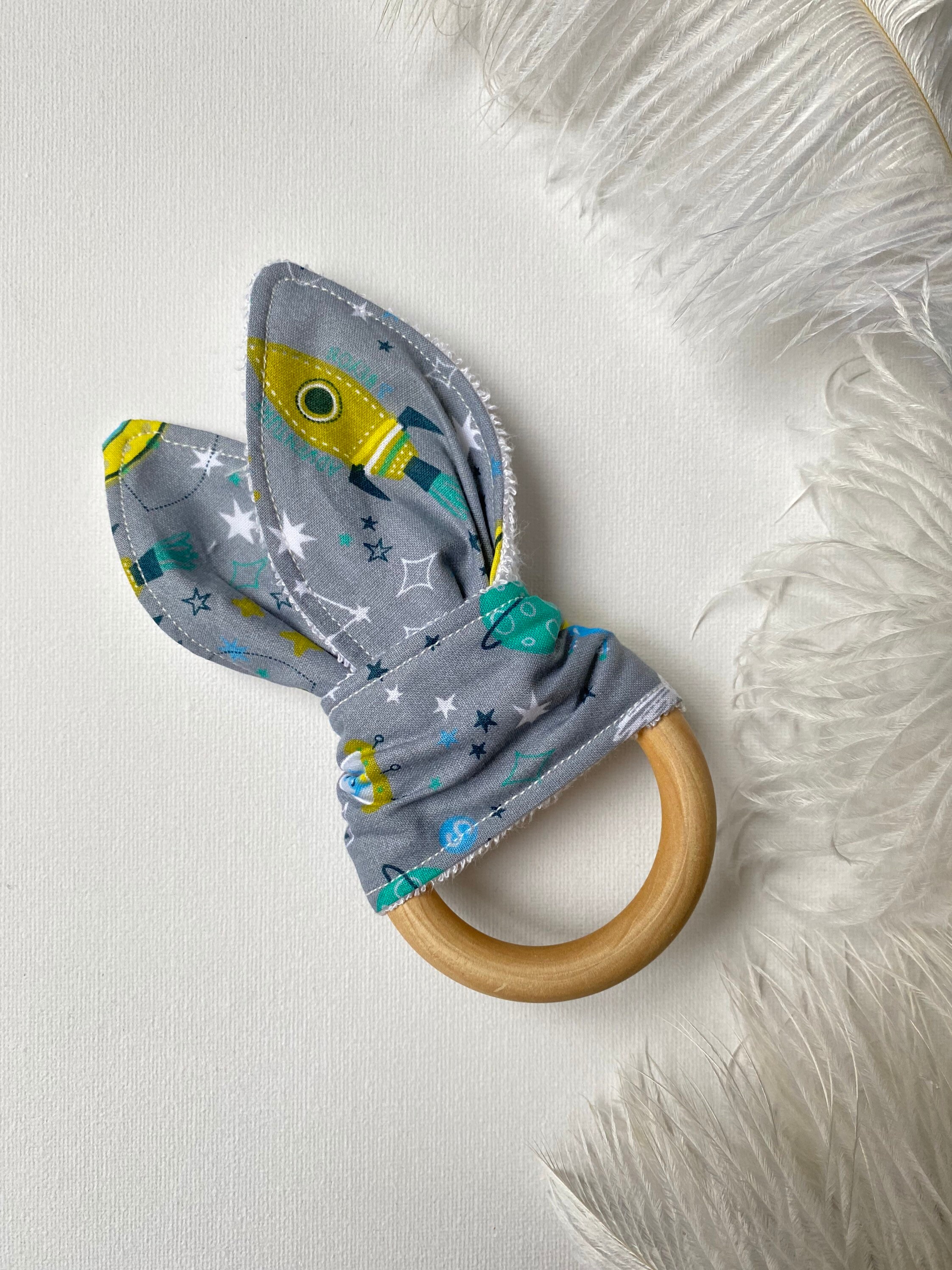 Baby Teething Gift Set / Hecho a mano de bambú orgánico estilo Dribble ...