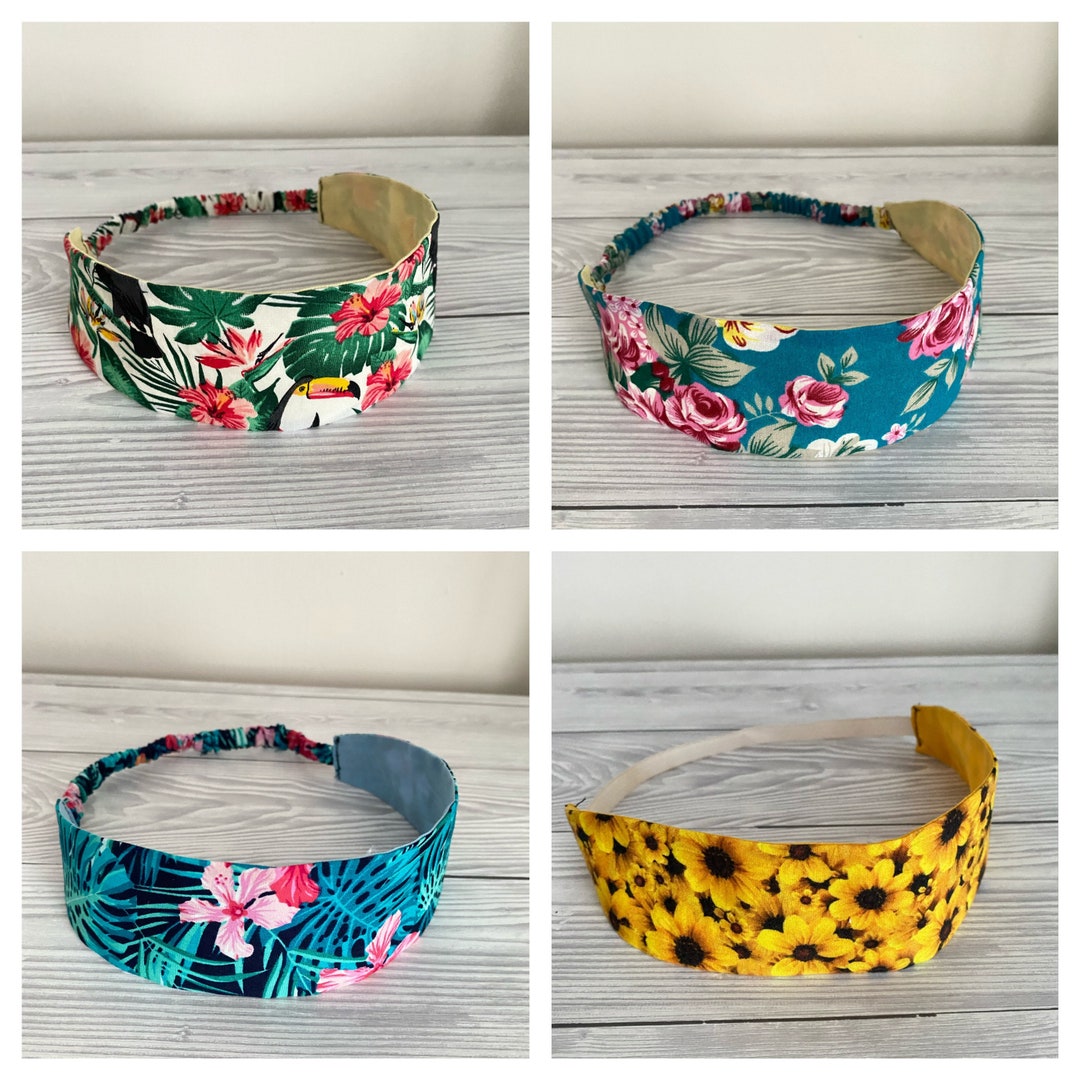 Ladies Wide Fabric Headband Tropical, Hawaiian, Floral, Polka Dot ...