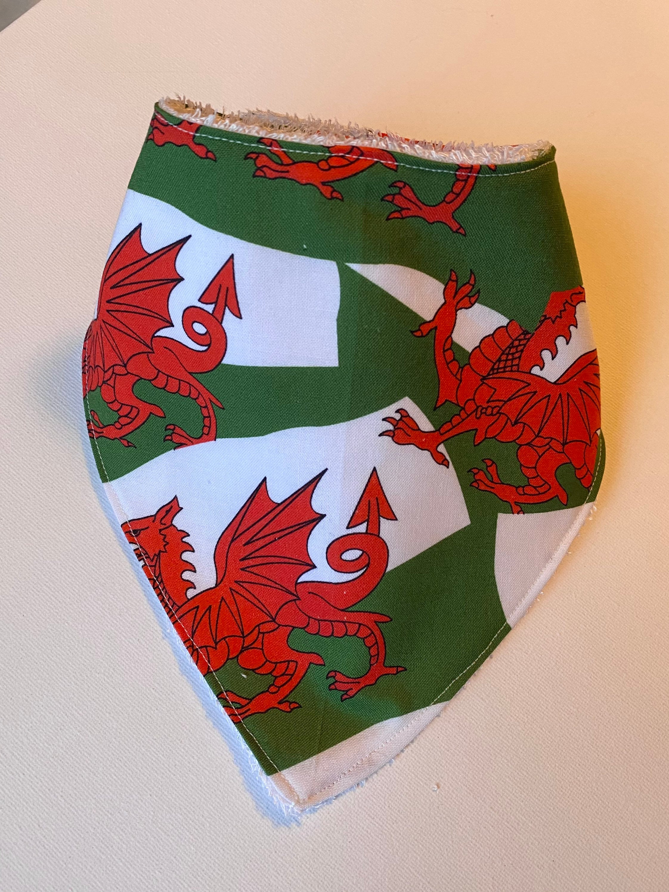Welsh Flag Welsh Dragon Wales Baby Bandana Dribble Bib Organic Bamboo ...