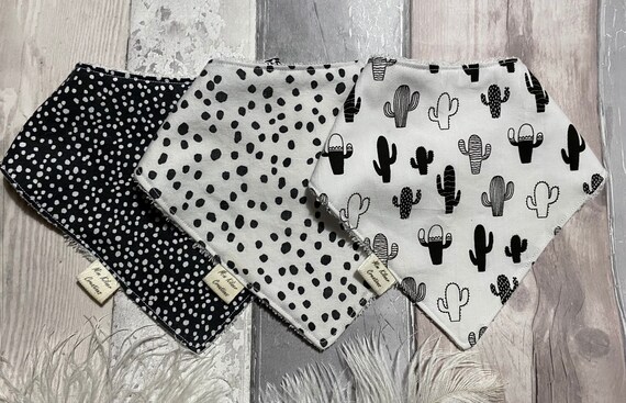 Set of 3 Scandi style bandana Dribble bibs soft cotton | Etsy