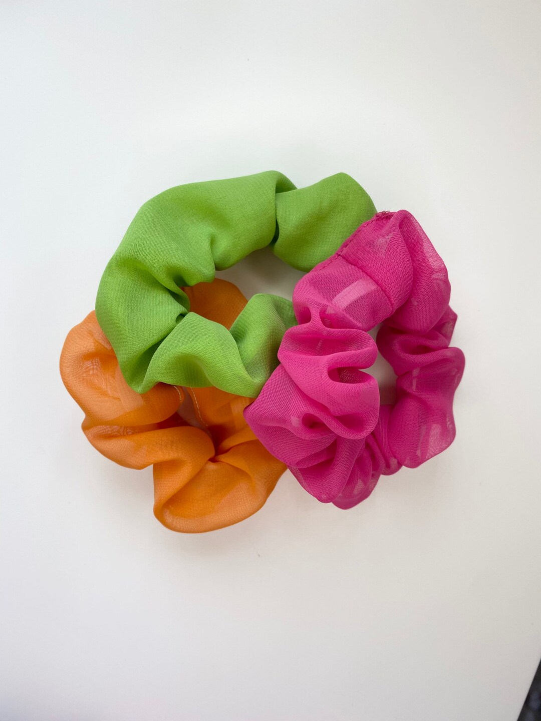 Soft Chiffon Scrunchie Hair Tie Bright Colourful Scrunchie Hair Tie ...
