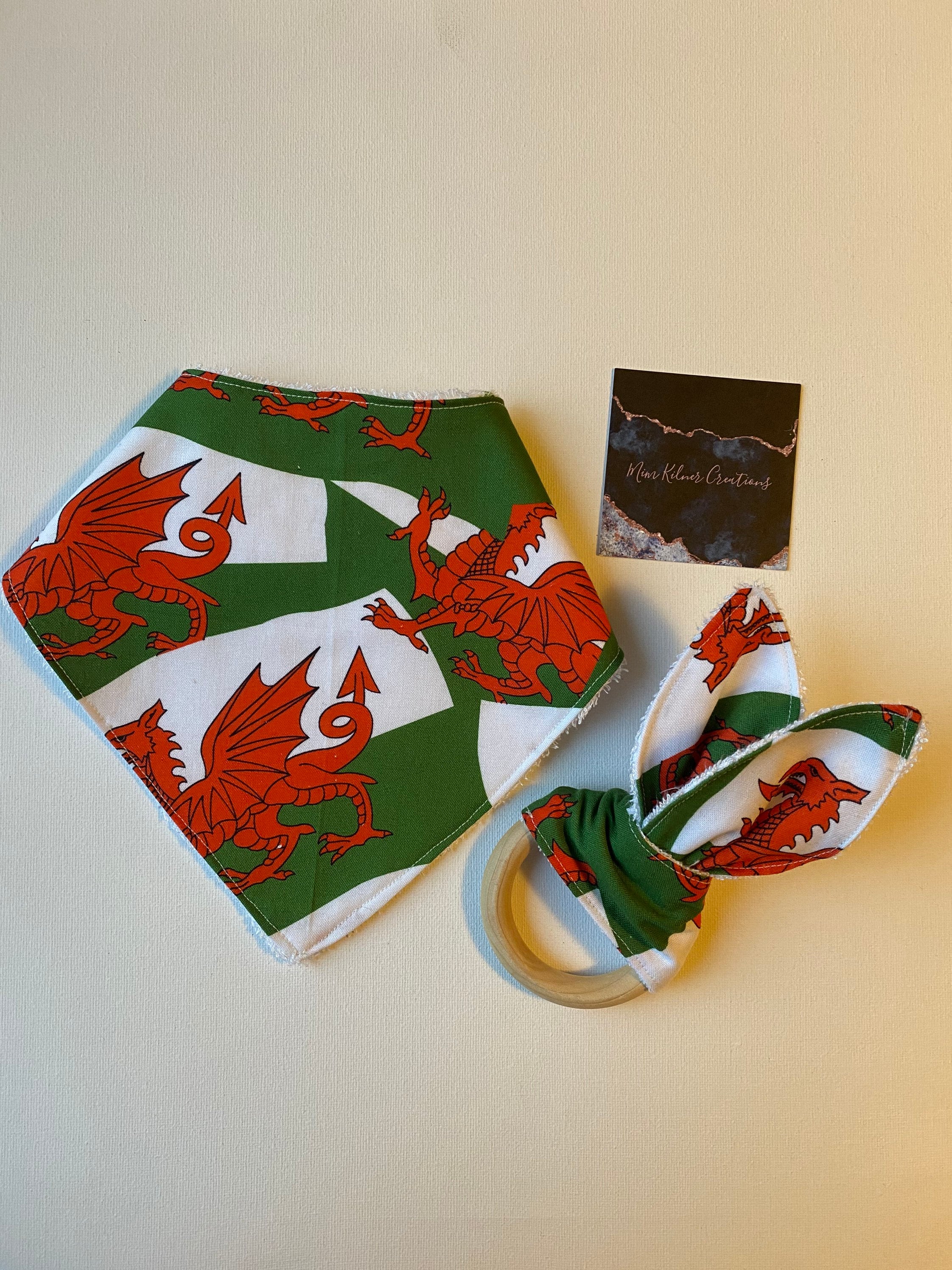 Welsh Flag Welsh Dragon Wales Baby Bandana Dribble Bib Organic Bamboo ...