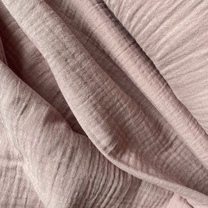 Soft Double Gauze Muslin Fabric by the Metre or Half Metre Taupe ...