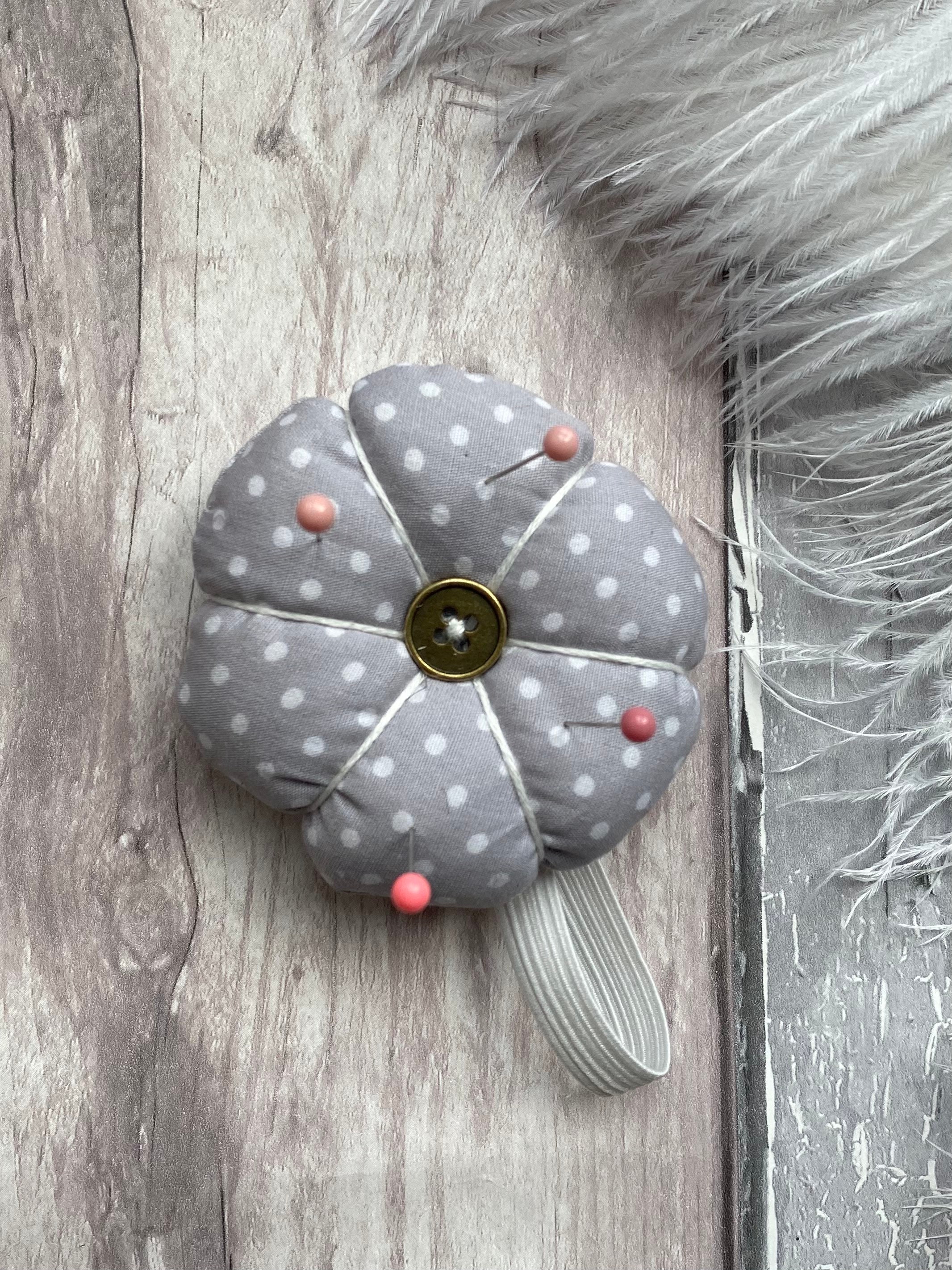 Pin Cushion Flower With Elastic Wrist Strap Blue & White | Etsy