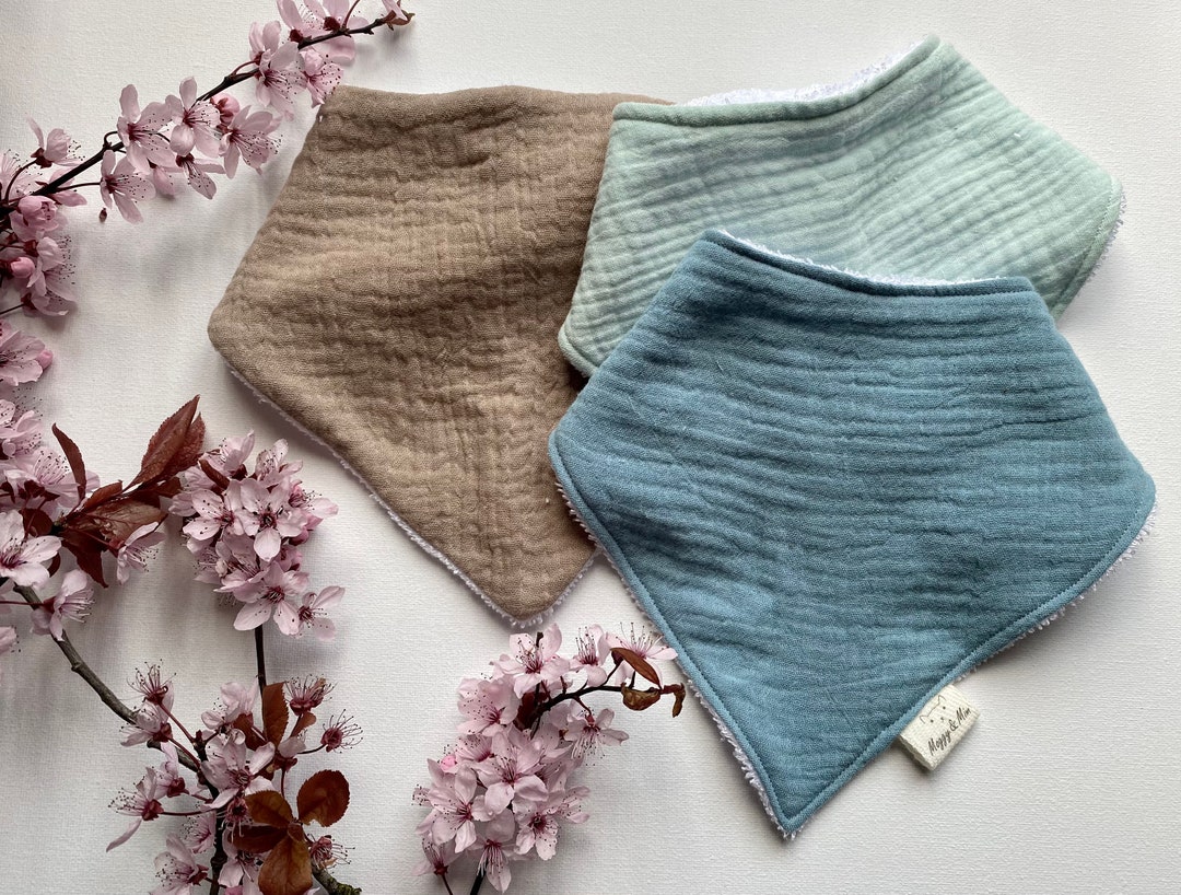 Bandana Bibs Soft Absorbent Muslin & Organic Bamboo Terry Cloth Bibs ...