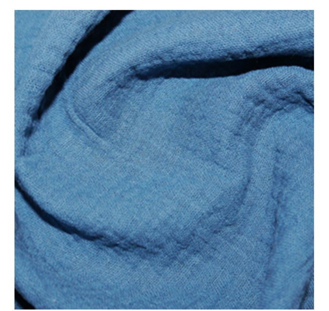 Soft Double Gauze Muslin Fabric by the Metre or Half Metre French Navy ...