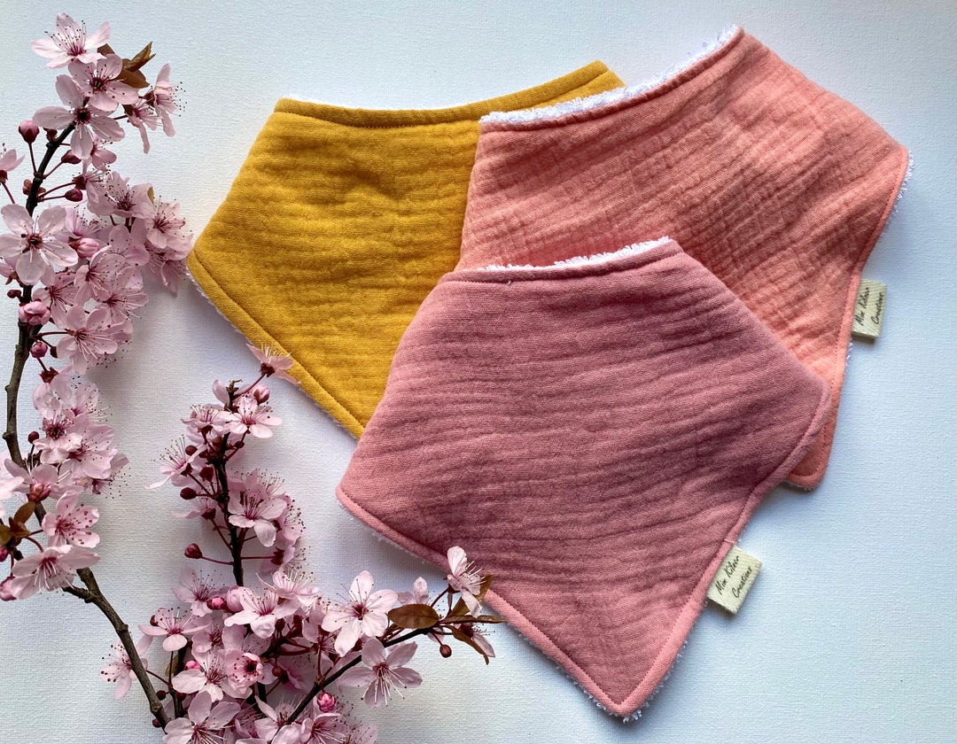 Soft Absorbent Muslin & Organic Bamboo Terry Cloth Bibs Rose - Etsy