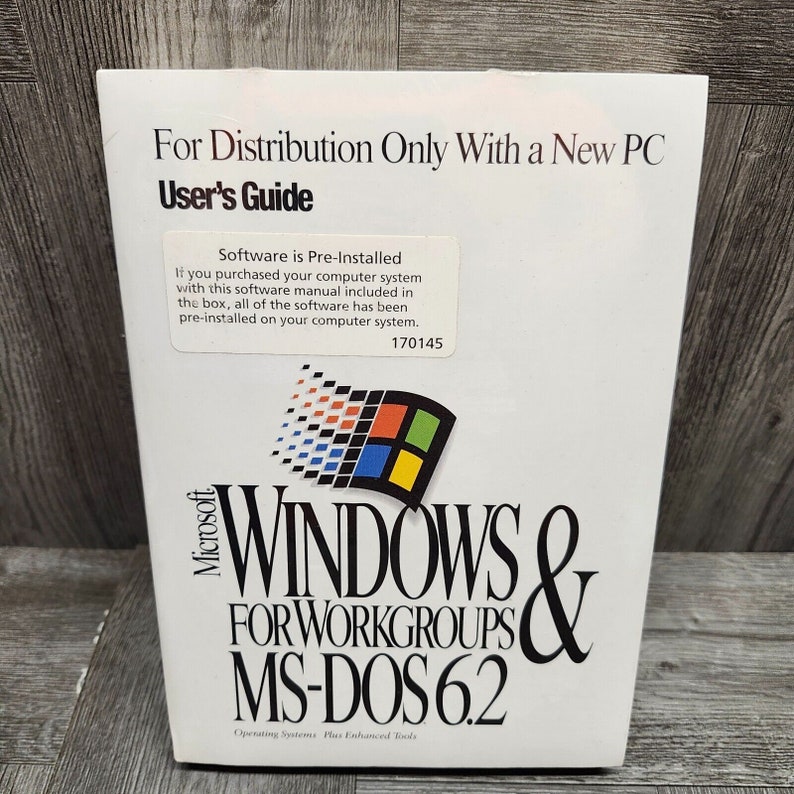 Sealed Microsoft Windows 3.11 Workgroups & MS-DOS 6.2 PC User's Guide ...