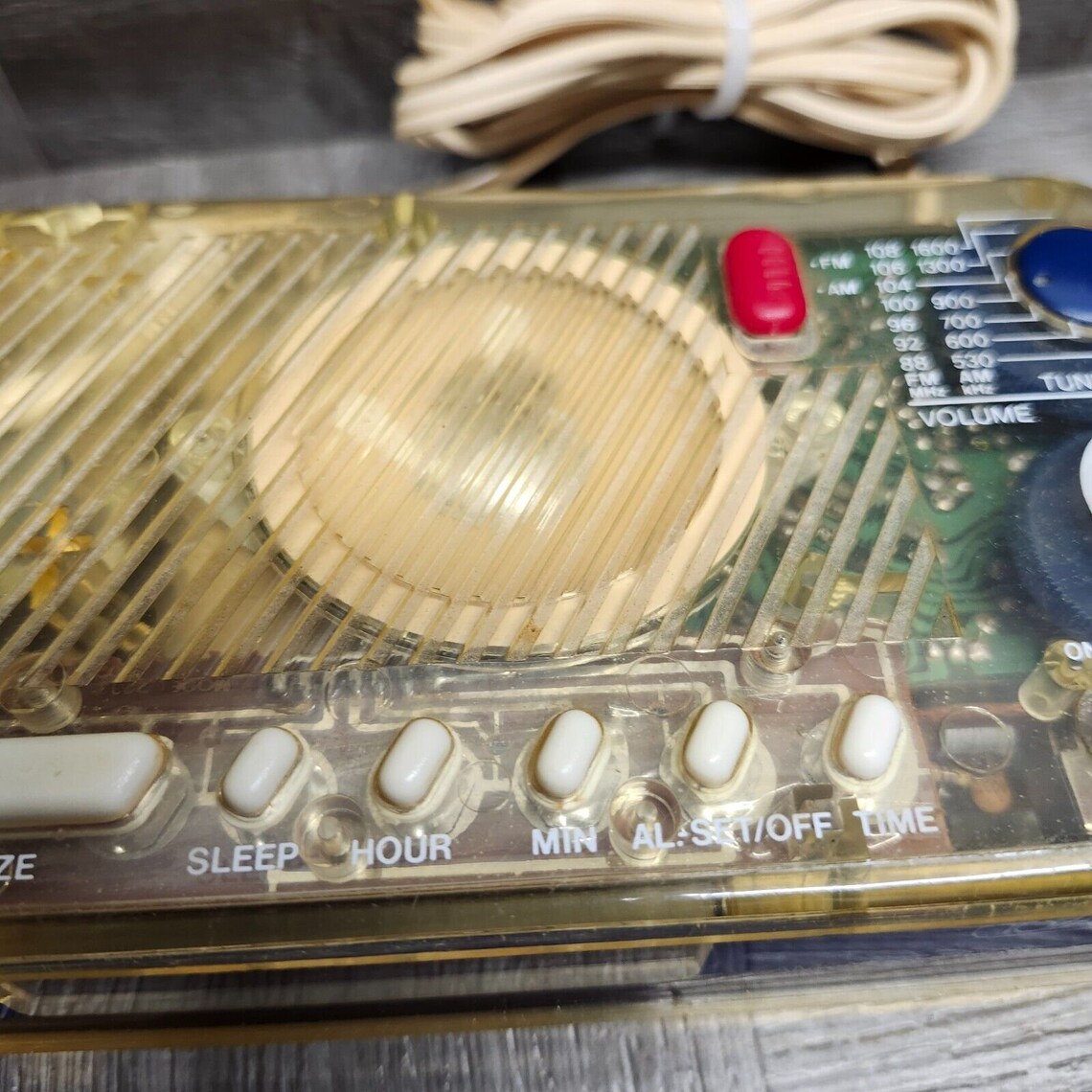 Tozai Clock Radio 2233T AM/FM Clear See Thru Alarm Clock 1998 Vintage ...