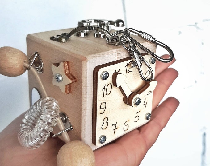 Busy Cube Natural Wood Eco Sensory Cube Montessori Activity | Etsy