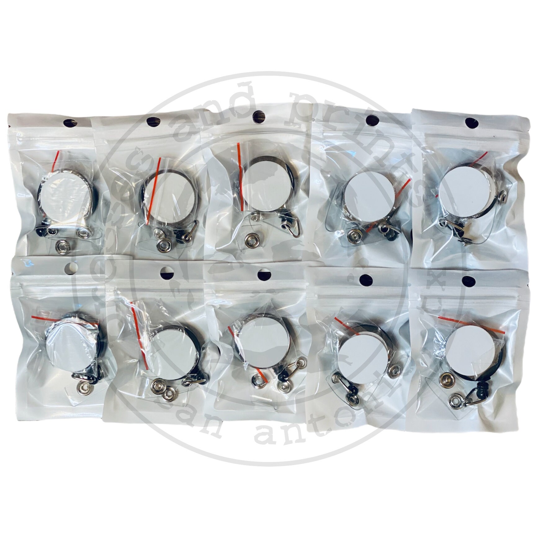 10 Sublimation Badge Reels Black or White, Retractable ID Lanyard ...