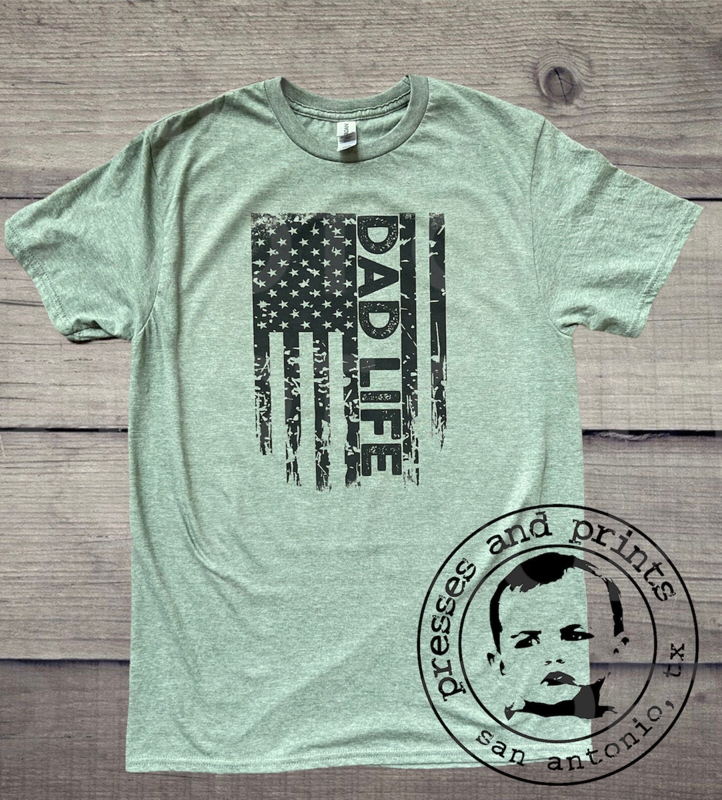 Distressed Dad Life Flag T-Shirt, Father’s Day Tee, Distressed Dad T-Shirt