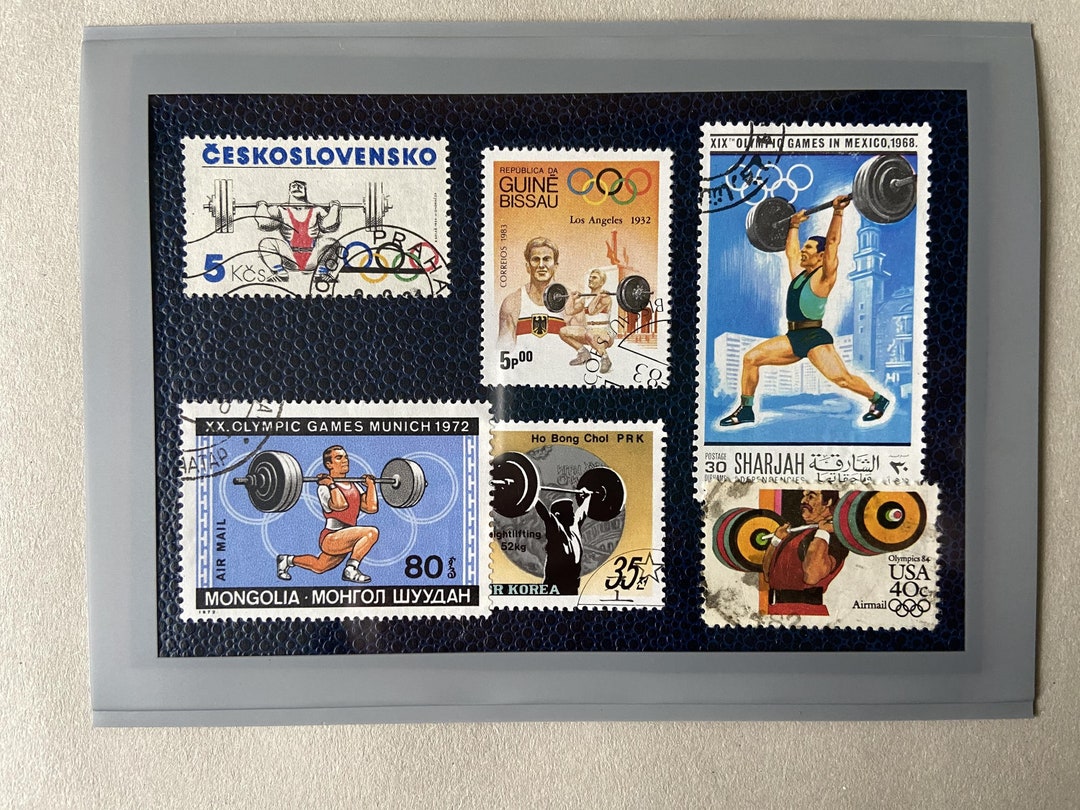 Weight Lifting on Postage Stamps Dated From 1968 Onwards on a - Etsy UK