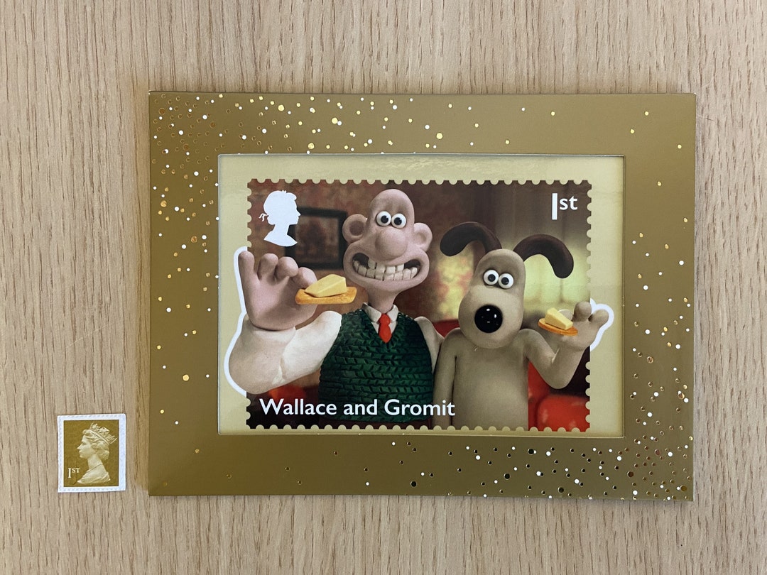 Wallace and Gromit Picture on a Postage Stamp Postcard Unique Picture ...