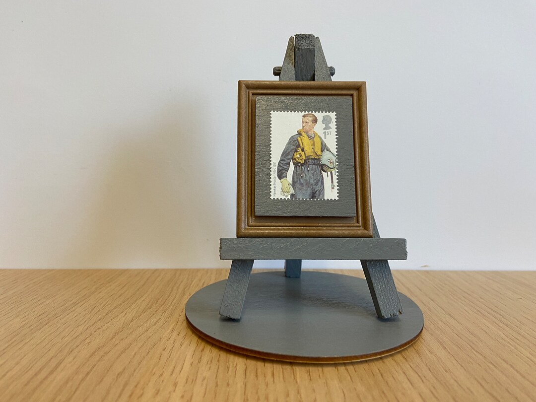 RAF Pilot Stamp Ornament Postage Stamp of Hawker Hunter Pilot With Grey ...