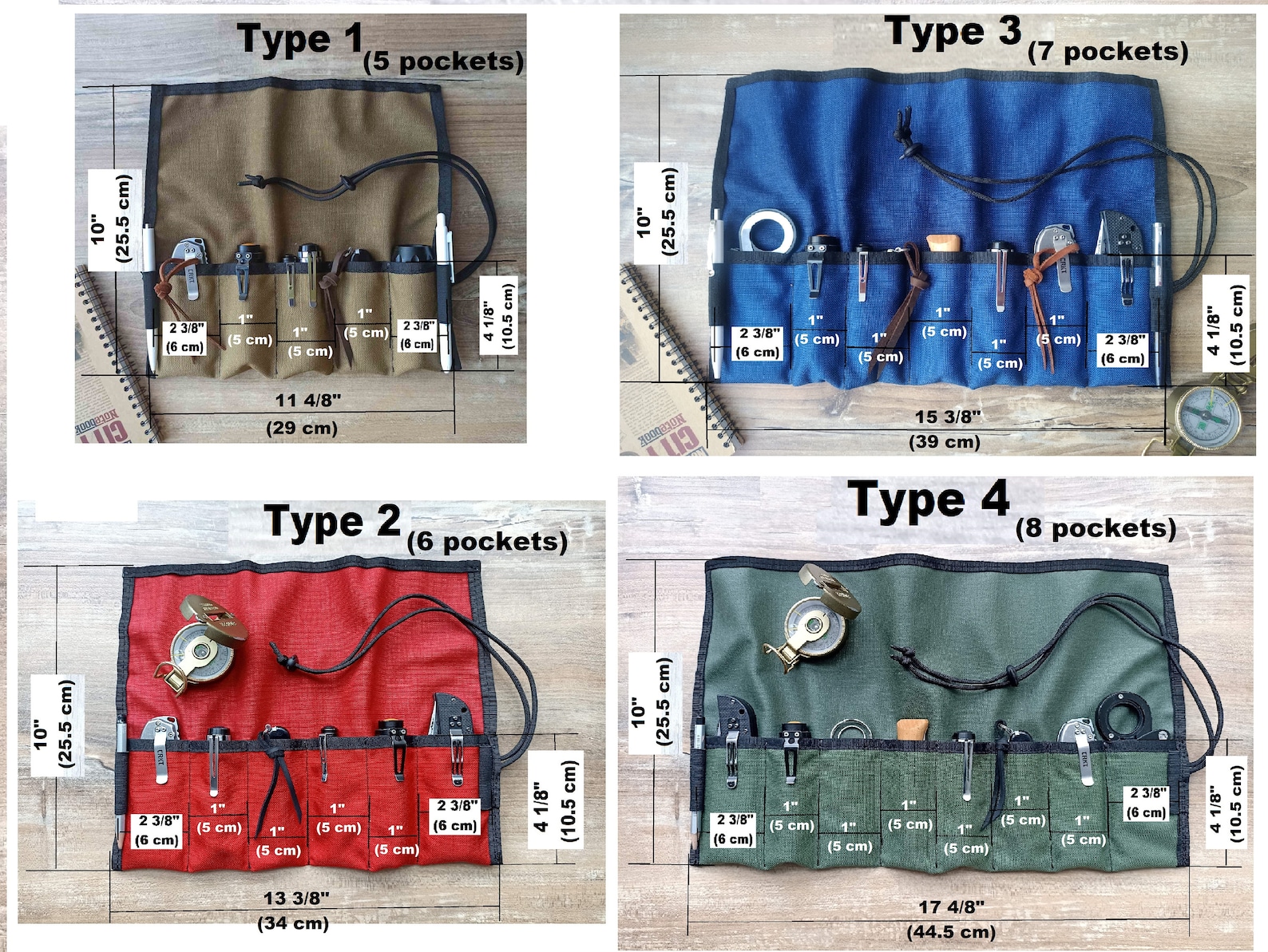 EDC Organizer Cordura 1000D | EDC Tool Roll | Pocket Organizer for ...