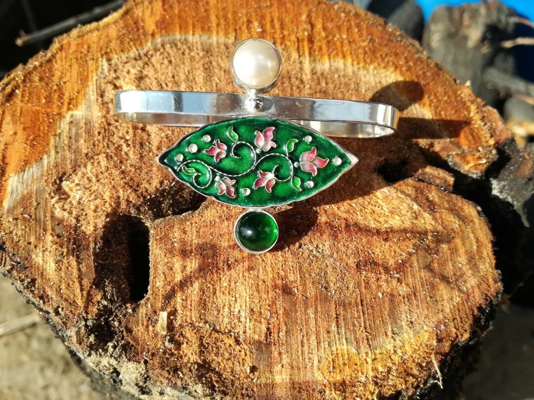 Three Finger Rings, Sterling Silver, Pearl Ring, Flower Ornament ...