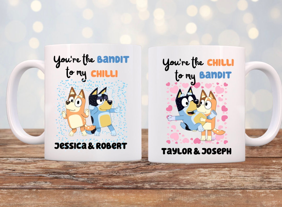 Bluey Valentine/ Bluey Mugs/ Bandit Mug/ Chilli Mug/ Couples Mug ...