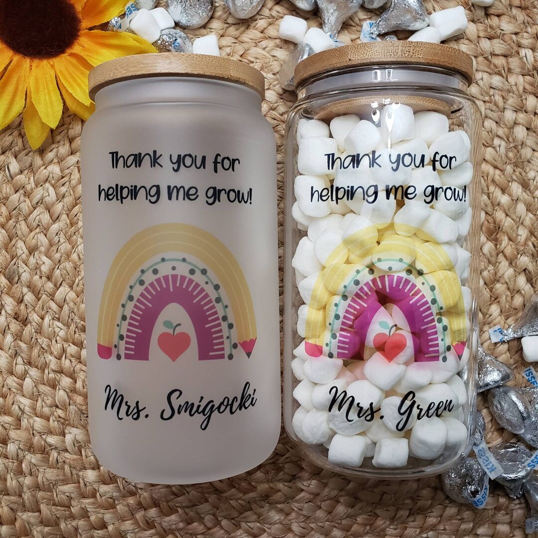 Teacher Jar/ Thank You for Helping Me Grow/back to School Teacher Gift ...