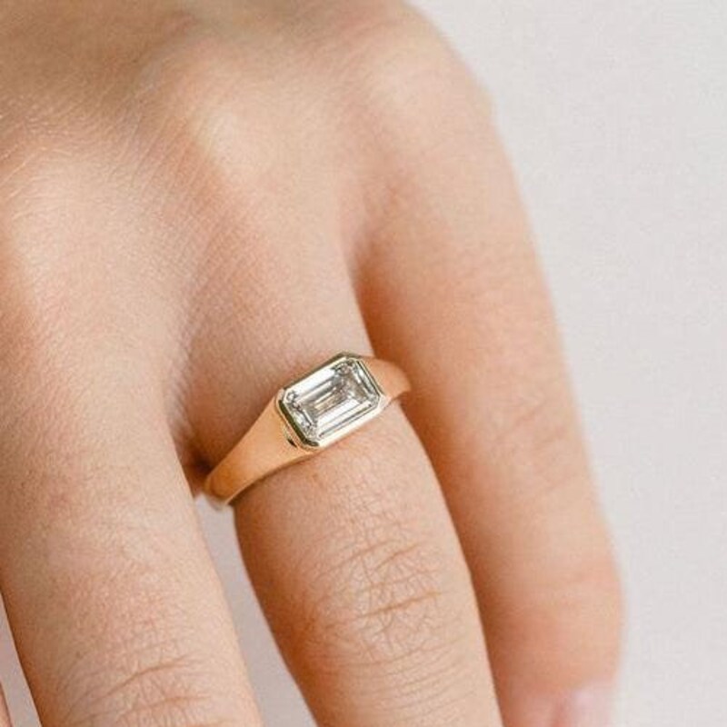 Bezel Set Ring - Etsy