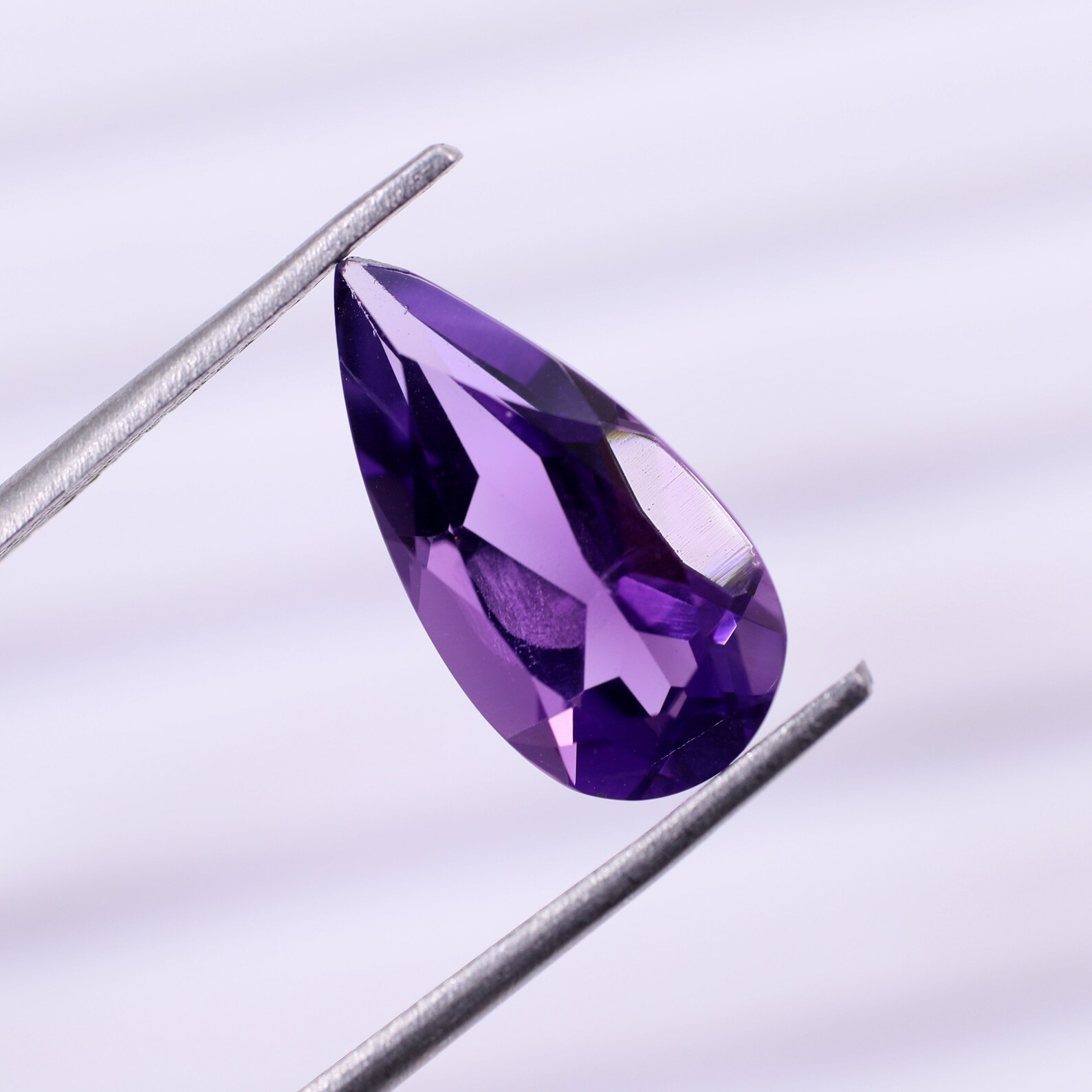 Amethyst Pear Shape Brilliant Cut Amethyst Loose Gemstone for | Etsy