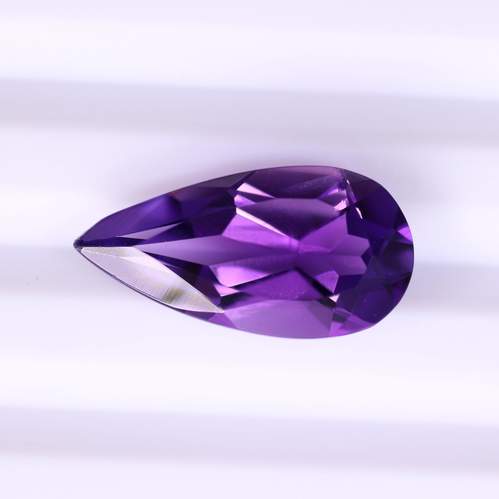 Amethyst Pear Shape Brilliant Cut Amethyst Loose Gemstone for | Etsy