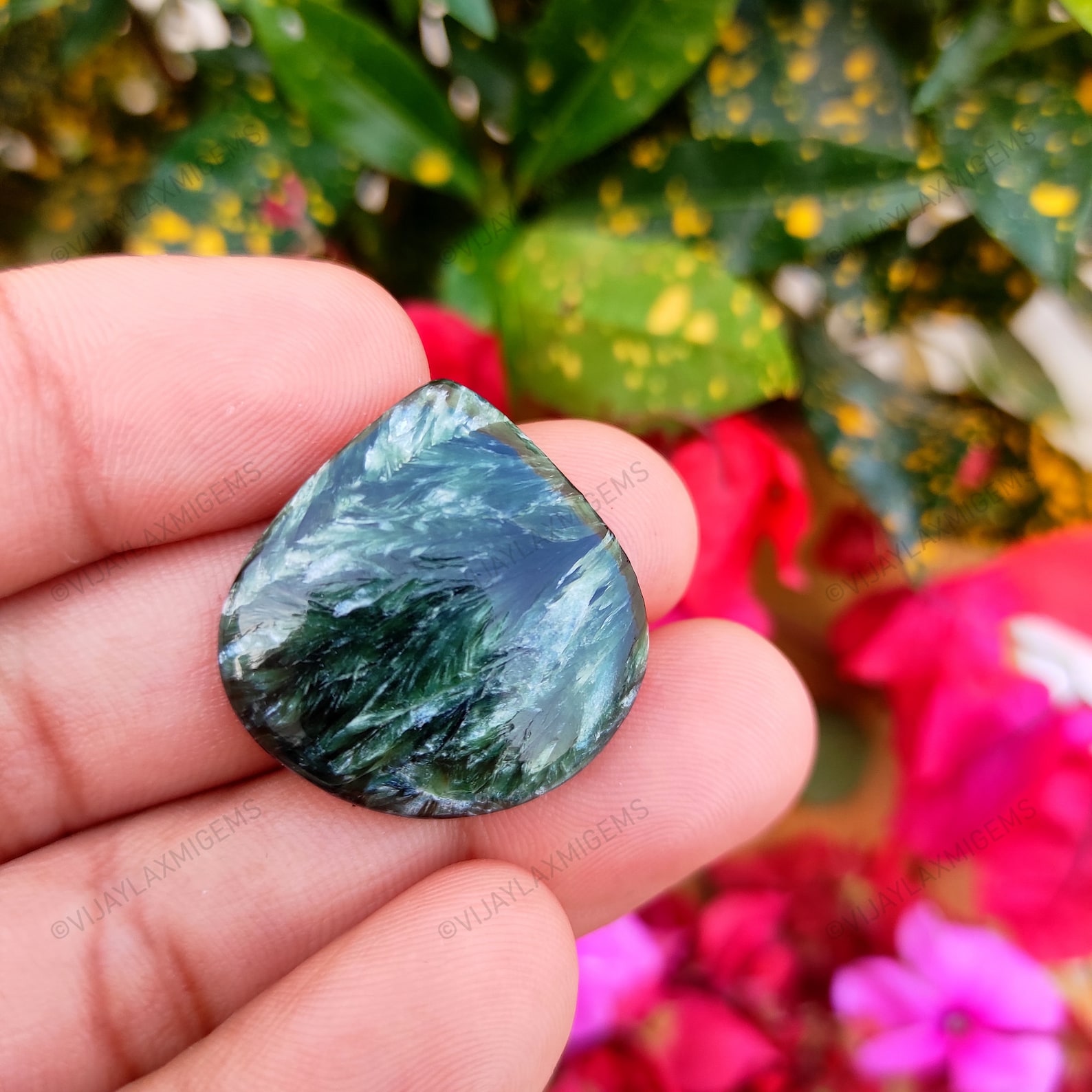 UNIQUE Seraphinite Gemstone Natural Seraphinite Cabochon | Etsy