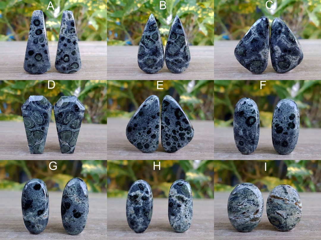 Beautiful Star Galaxy Jasper Matched Pair Cabochon Loose Gemstone ...