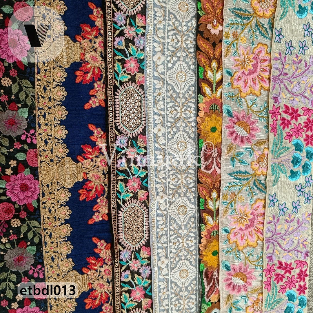 Assorted 10/20 Pcs 50 Cm Embroidery Trims, Remnants Bundle, Unique ...