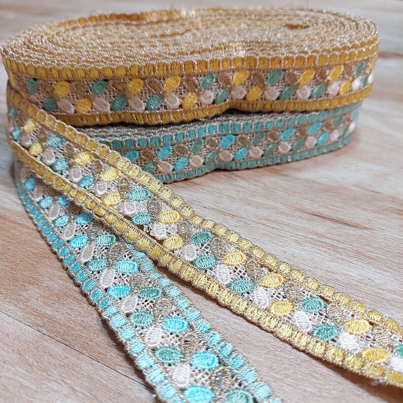 1 Pastel Thread Embroidered Cute Cut Ribbons Wedding - Etsy