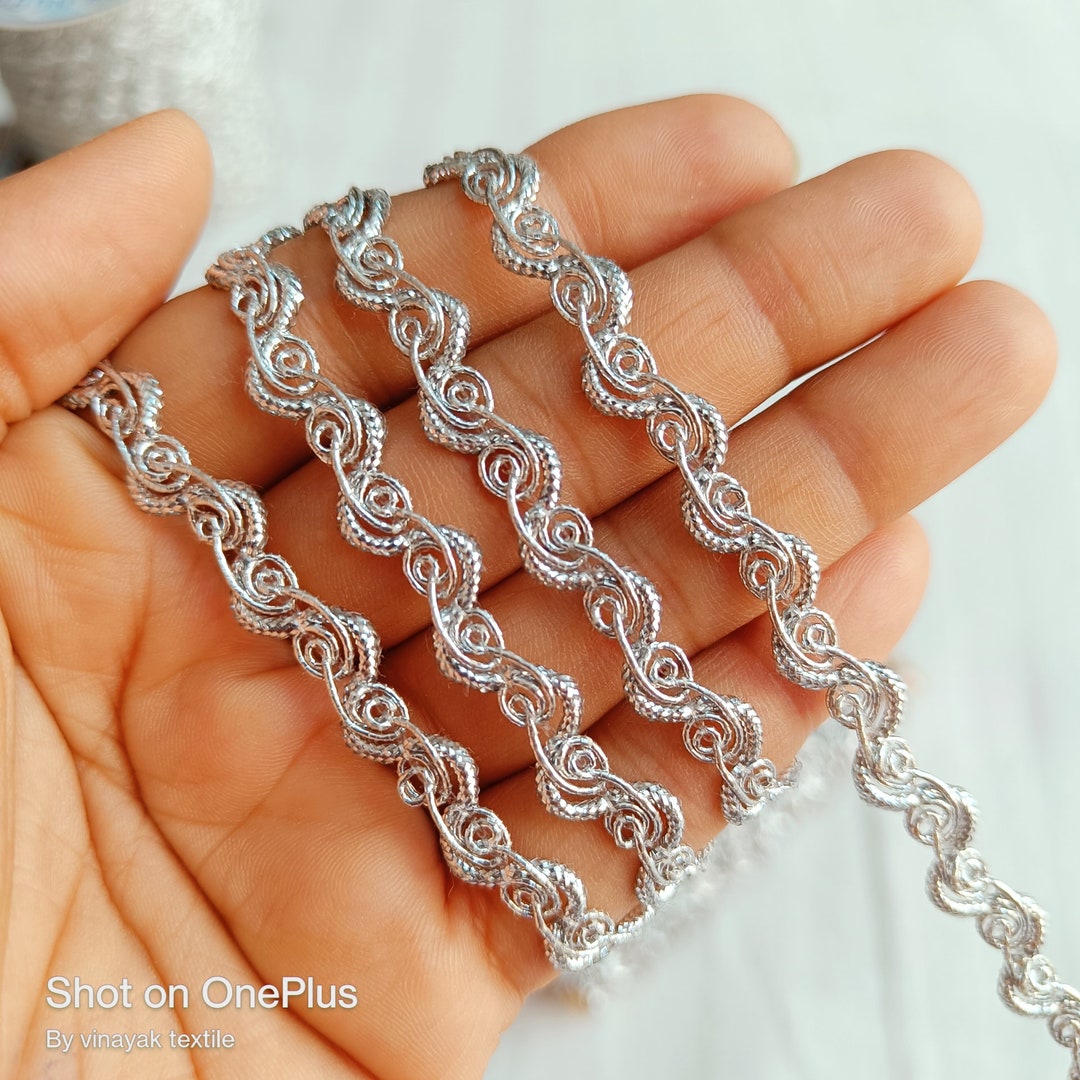 Braided 4 Yard 0.5 Cm Gold Metallic Thread Edging Trims, Sari Scarf ...