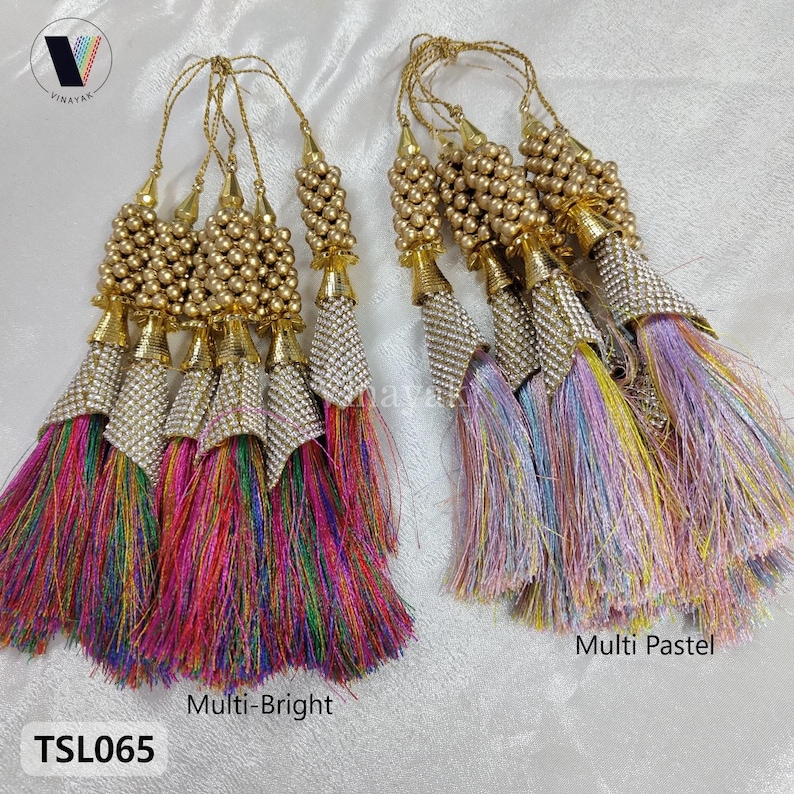 Boho Silk Thread Tassels: Colorful Decorative Ornaments, 6 Inch, 2 Pc ...