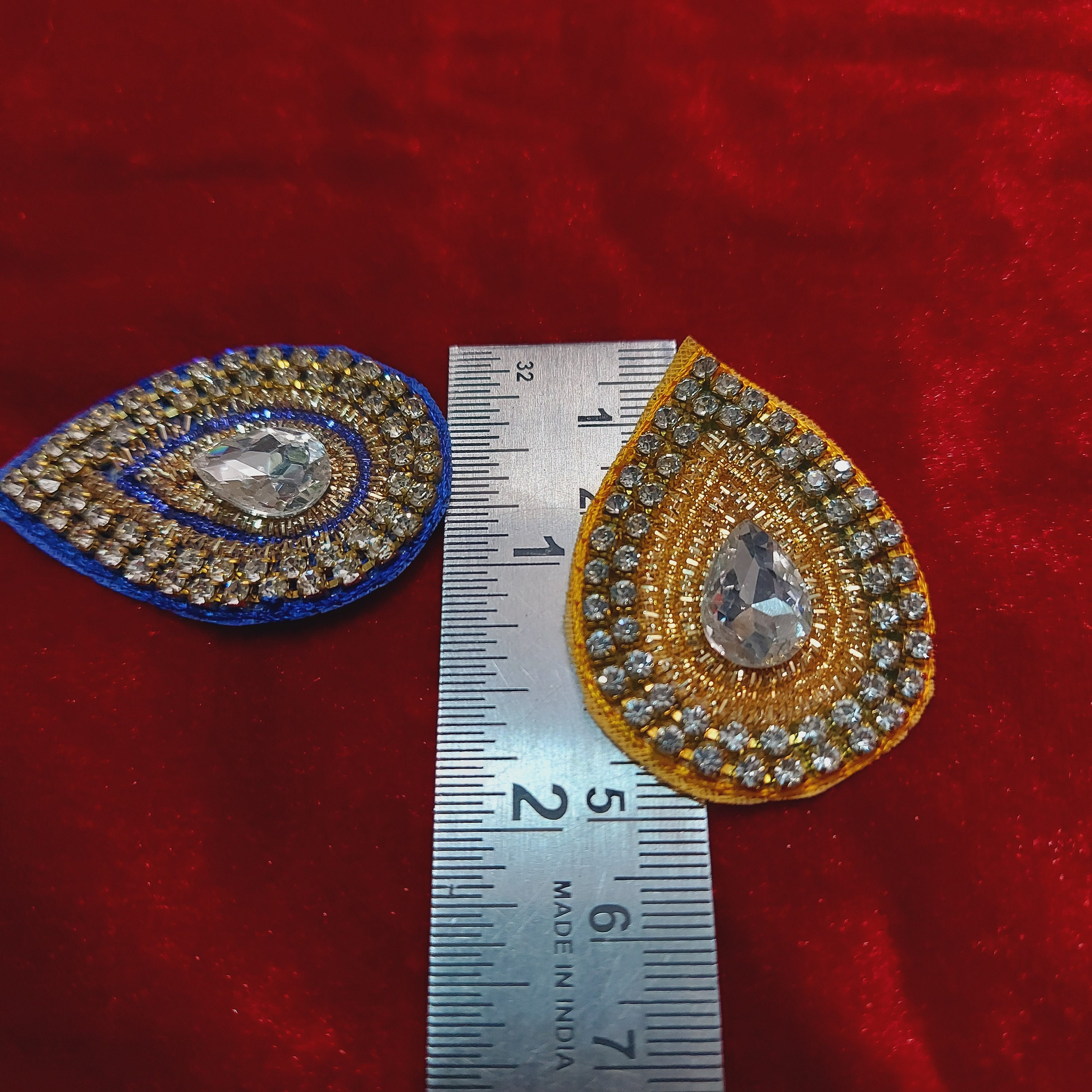 A Pair of Beaded Appliques Embroidered Ethnic indian sew on | Etsy