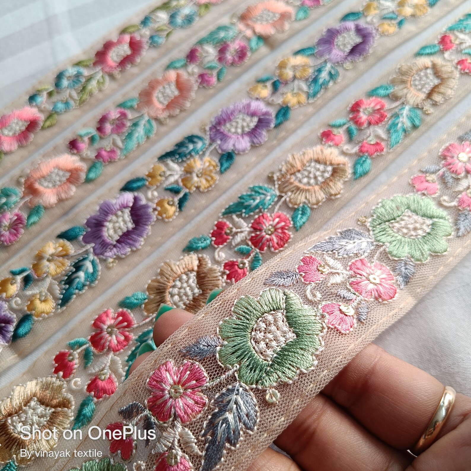 1.5 Floral Pastel Multicolor Embroidery Trim Sari - Etsy