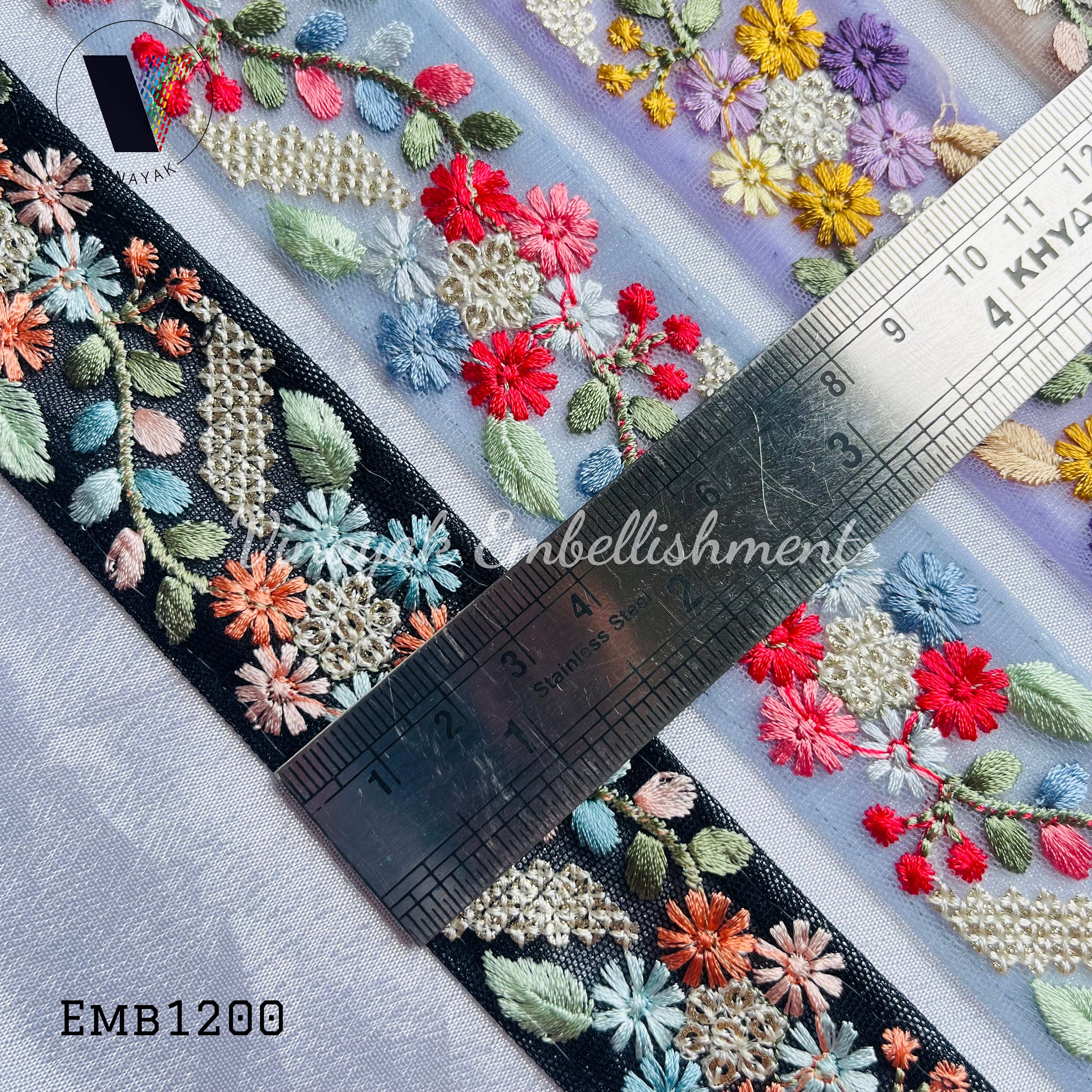 3.5 Cm Multicolor Pastel Embroidered Sequin Trim by Yard Decorative ...