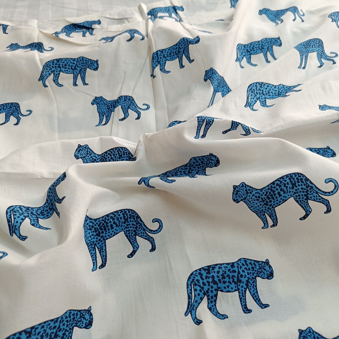 Animal Block Print 100% Cotton Fabric by the Yard Block | Etsy