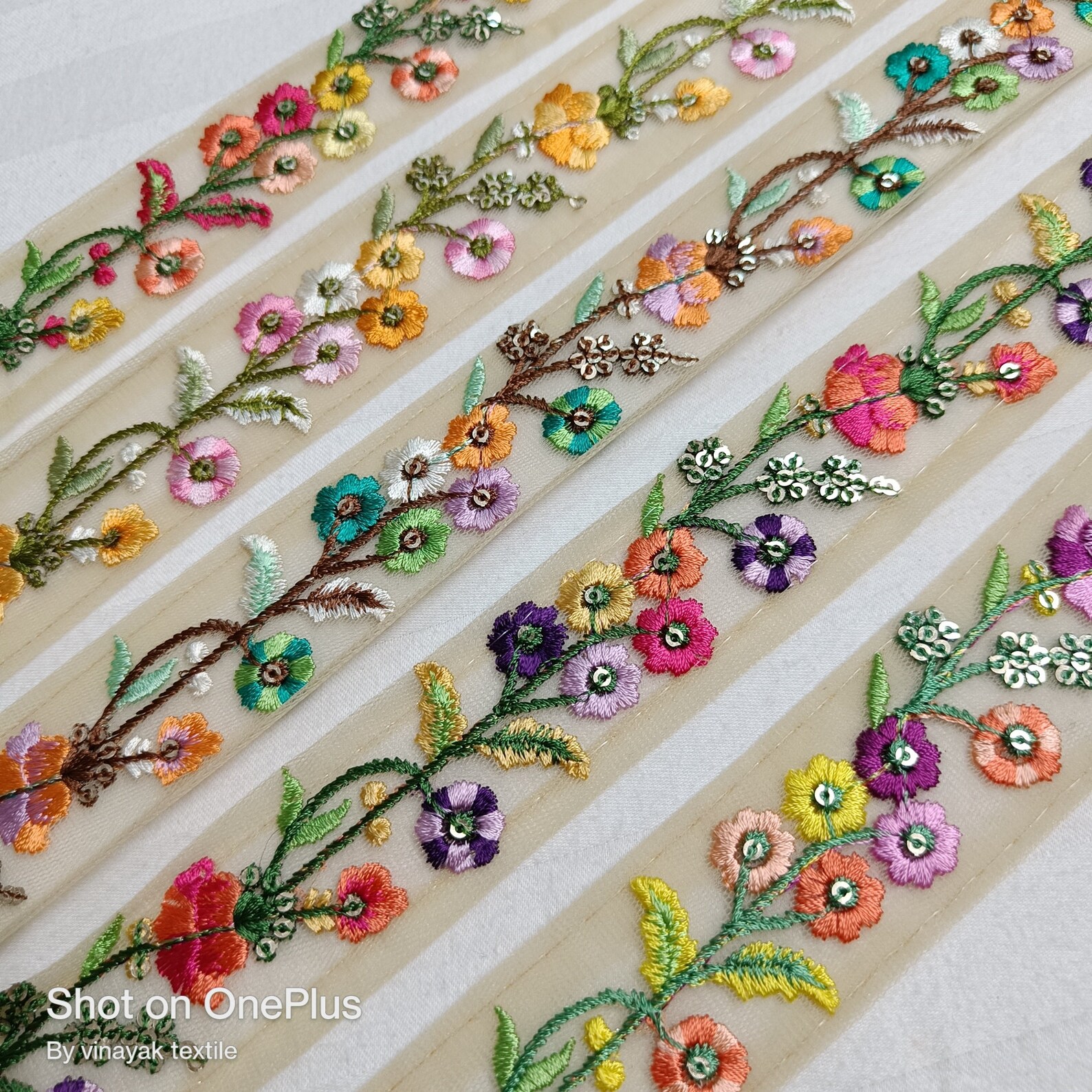 1.25 Multicolor Embroidered Trim by Yard Decorative Sari - Etsy