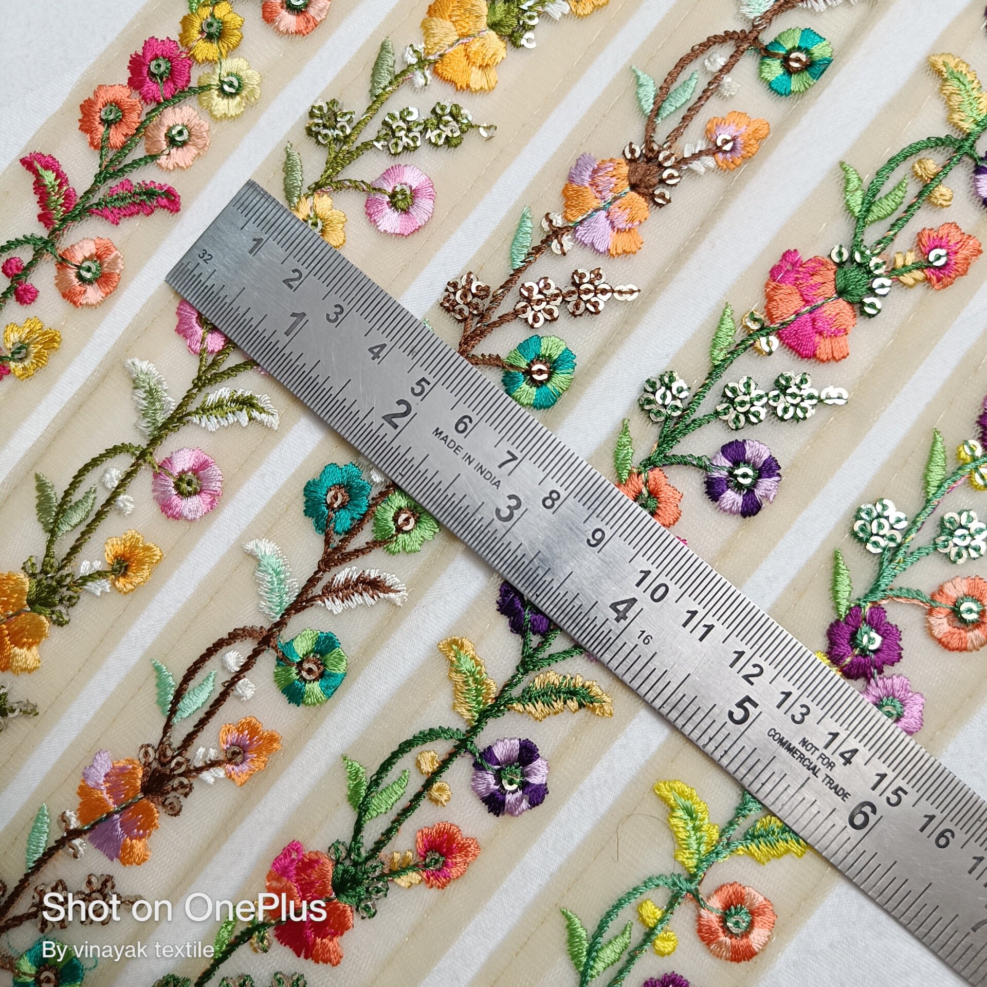 1.25 Multicolor Embroidered Trim by Yard Decorative Sari - Etsy