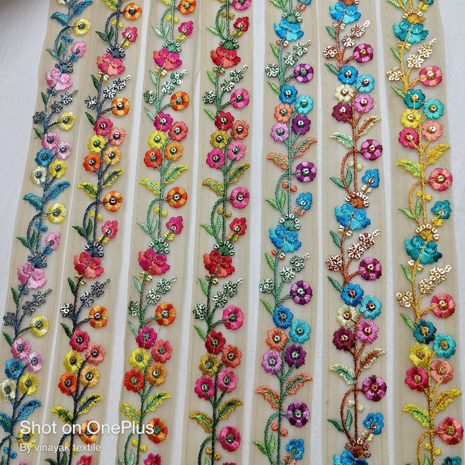 1.25 Multicolor Embroidered Trim by Yard Decorative Sari | Etsy