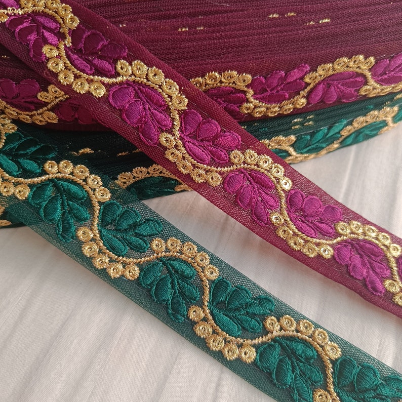 1 Pastel Color Gold Embroidered Trim by Yard Decorative - Etsy
