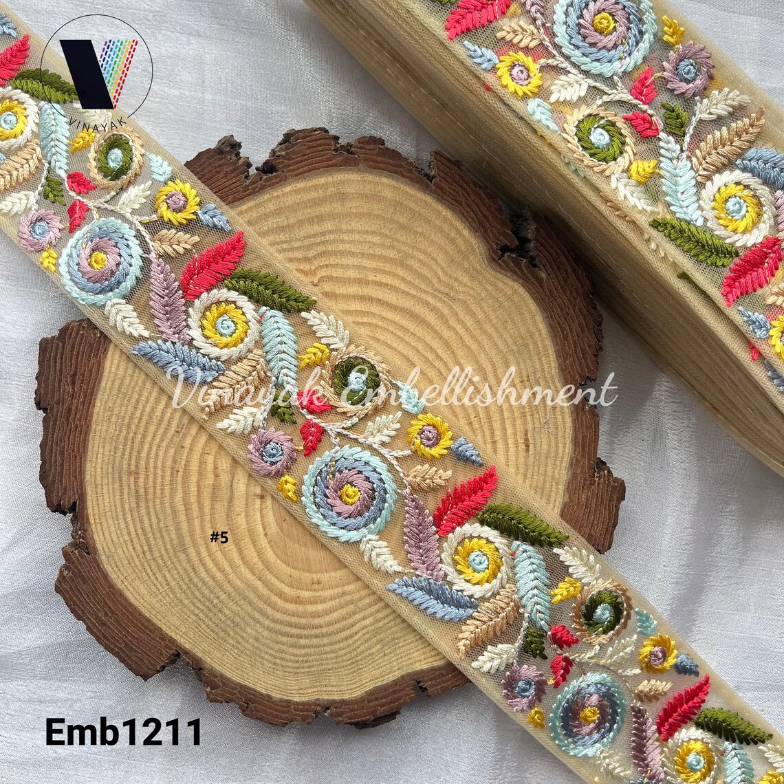 5 Cm Floral Pastel Multicolor Embroidered Trim by Yard Sewing Crafting ...