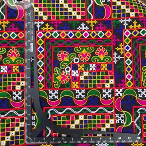 Black Multi Color Indian Banjara Fabric, Colorful Decorative Fabric ...
