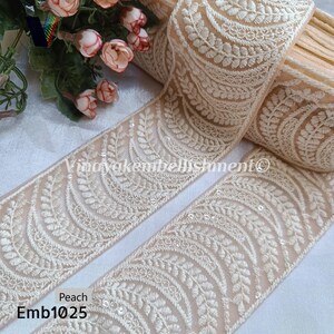 2.5" White Floral Embroidered Ribbon Trim Border Jacket- Jeans ...