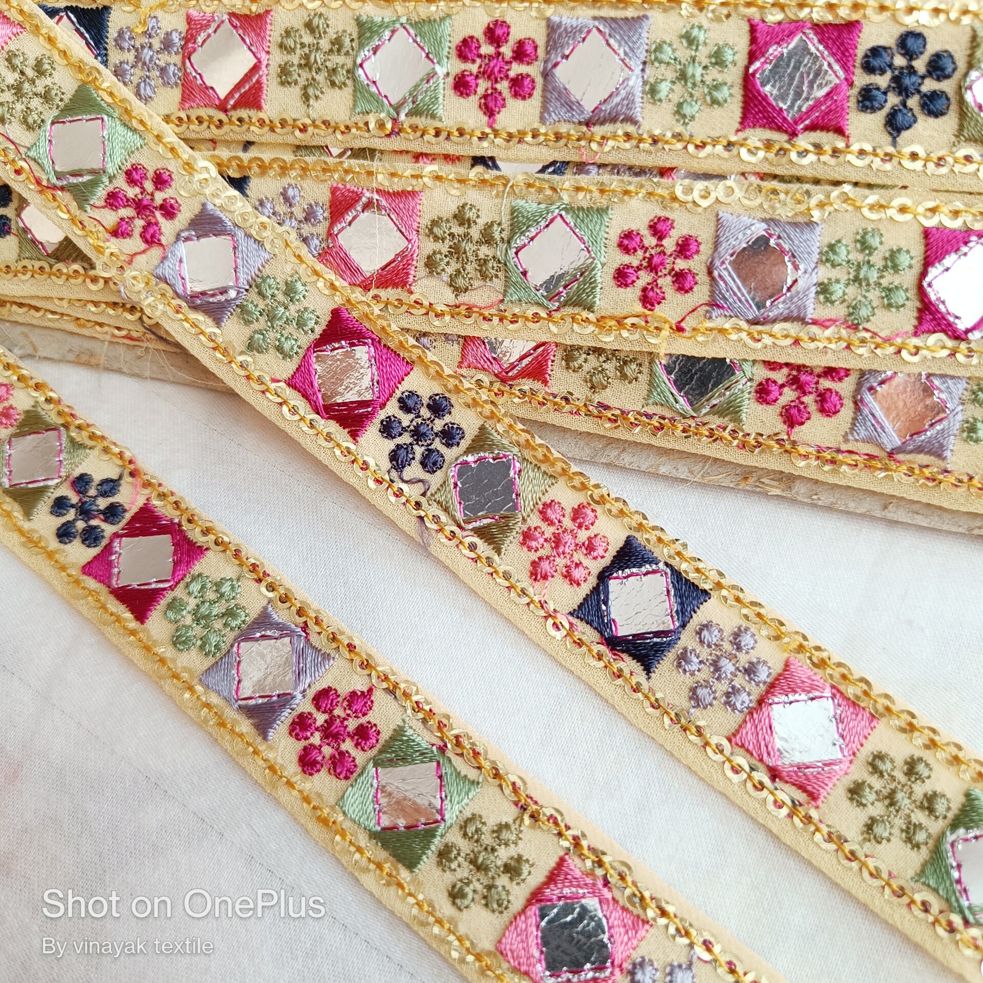 0.75 Multicolor Indian Embroidered Saree Trims Ribbon - Etsy