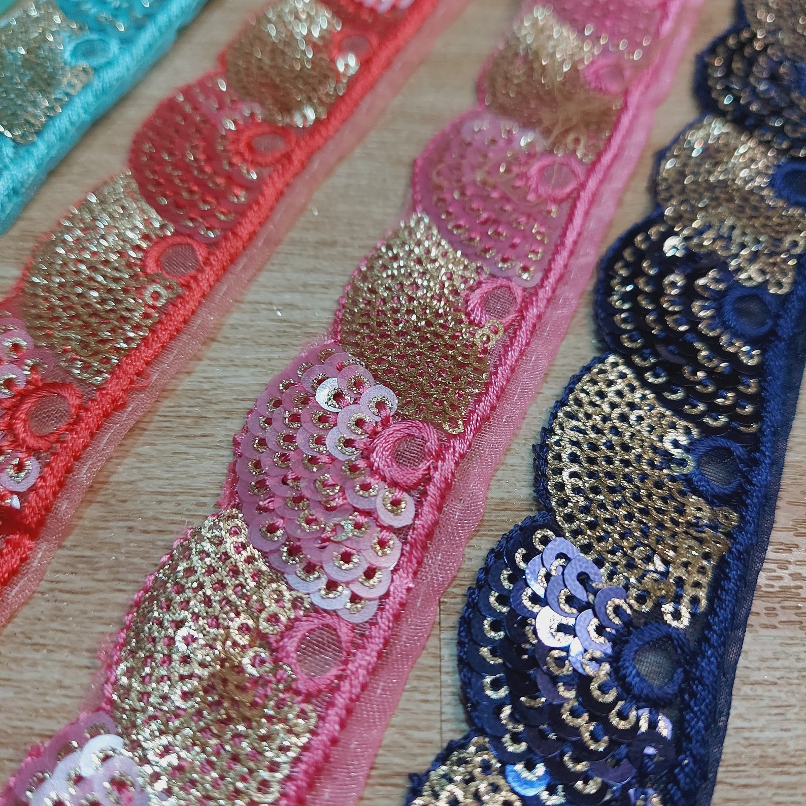 1 Decorative Sequins Thread Embroidered Sari - Etsy UK