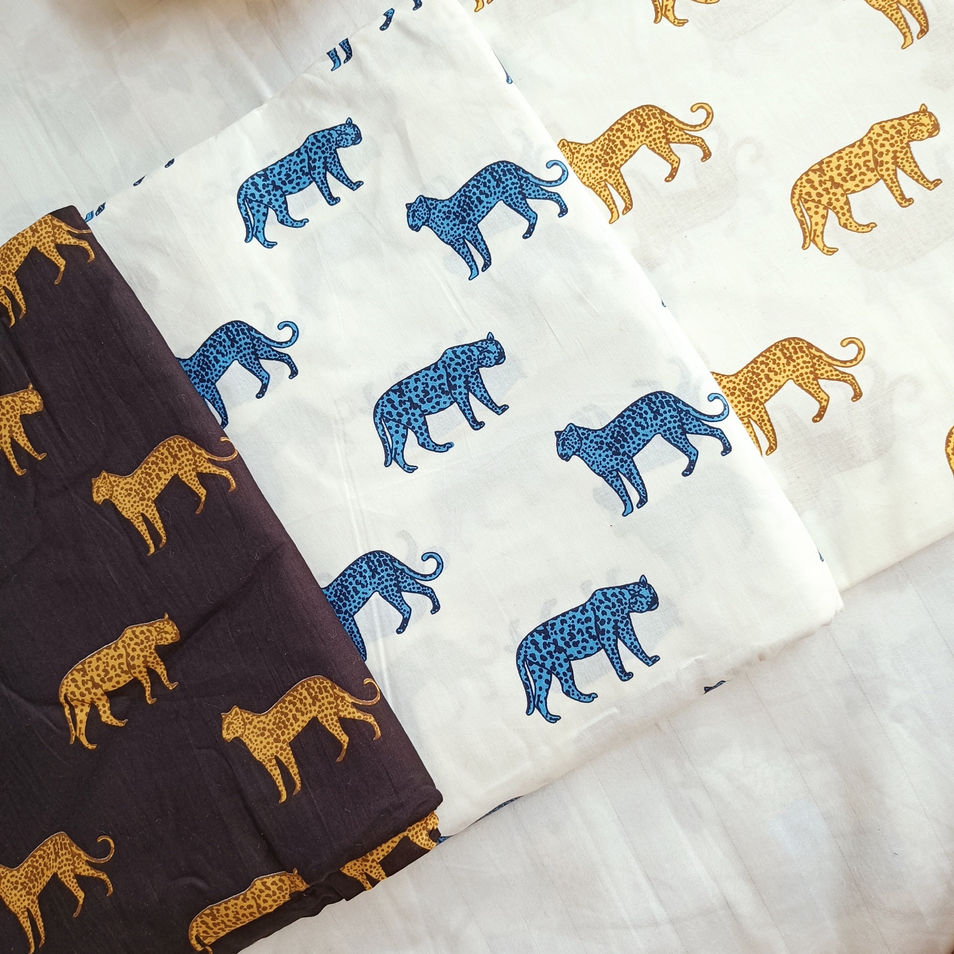 Animal Block Print 100% Cotton Fabric by the Yard, Block Printed Cotton ...